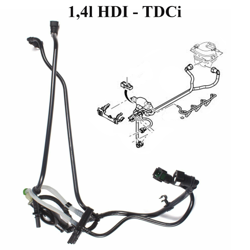 Tuyauterie de Carburant Peugeot 206 207 1007 Bipper 1.4 Hdi 1574T0 ...